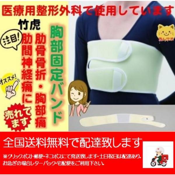☆胸部固定帯・肋骨骨折　肋間神経痛　胸部痛　背中の痛みに●面ファスナー留め部分が上・下セパレートになっているので、圧迫力を自在に調節できます。●伸縮部分には強力弾性素材を採用しています。●非伸縮部分の肌側にはソフトな綿素材を採用しています。...