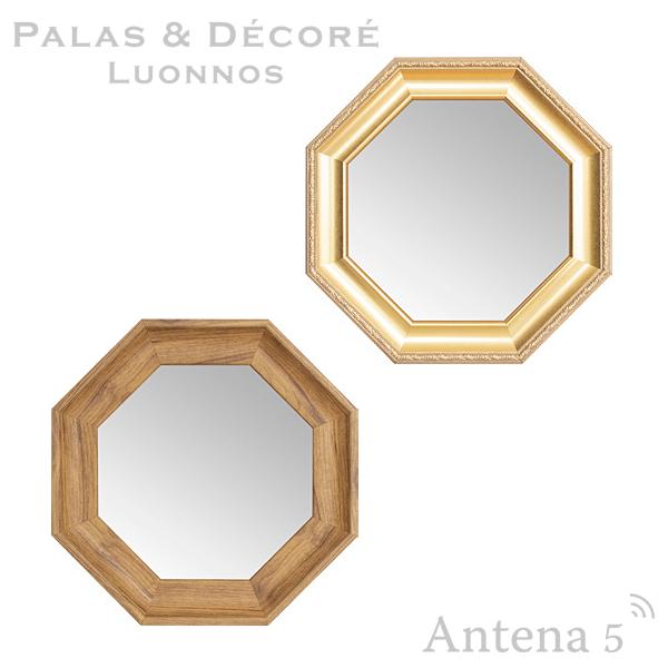 商品名：Prologue スタンド＆ウォールミラー S 八角形サイズ：ナチュラル 約W18.7×H18.7×D3.2cmゴールド 約W18.2×H18.2×D2.9cm素材：ミラー、PS樹脂、MDF重量：約250g備考：日本製