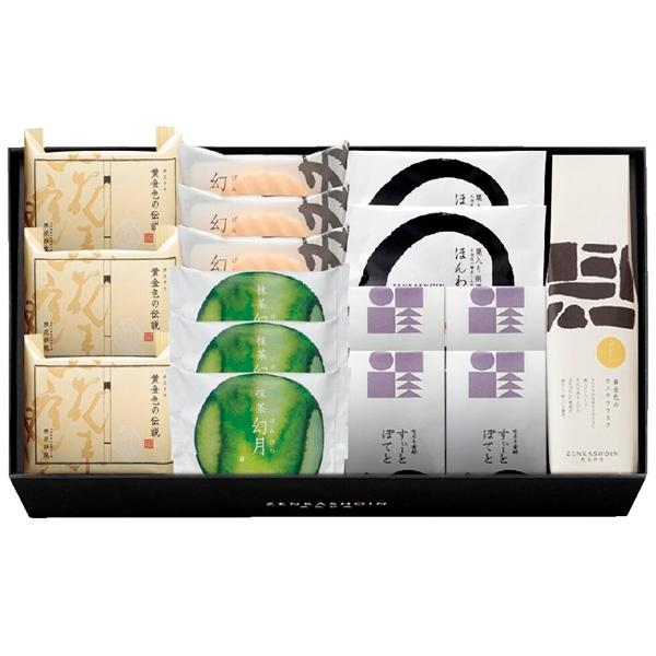 [セット内容]黄金色の伝説ひときれカステラ×3、ほんわか丸×2、すぃーとぽてと×4、幻月×3、抹茶幻月×3、ZEN 黄金色のカステララスク6本入×1[賞味期間]50日[箱サイズ]約縦24.2×横41.5×高さ7cmこの商品はこのような用途(...