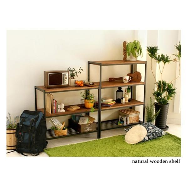 ×メール便不可！※詳細をPCサイトよりご購入前にご確認下さいませ。天然木パイン材×アイアンフレームの4段ラック。幅86cm×奥行38cm×高さ114.5cmと扱いやすいサイズ感で、ナチュラルとヴィンテージの中間を楽しめるデザインです。棚板は...