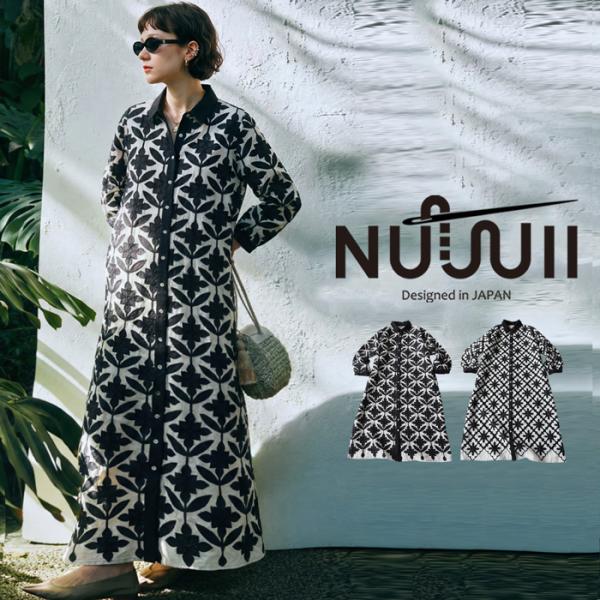 【発売日：2026年04月20日】×メール便不可！※詳細をPCサイトよりご購入前にご確認下さいませ。レーザーカットしながら刺繍を施した、立体感のある総柄が目を惹くシャツワンピースです。シャツ襟のネックラインと長袖デザインできちんと感を備えつ...