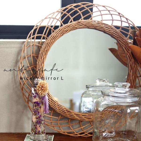 商品サイズ：  約Φ49×D3cm 素材：柳、ミラー【検索ワード】アンティカフェ おしゃれ 雑貨 アンティーク ヴィンテージ 大人 コーディネート 家具 新生活 デザイン 収納 可愛い