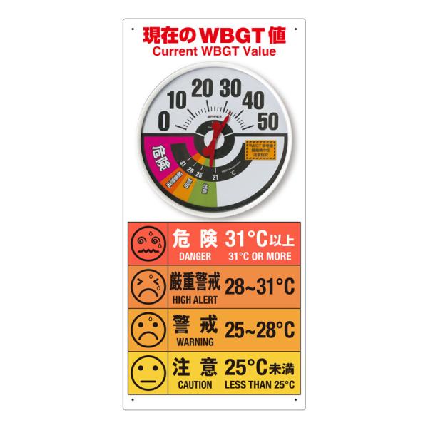 サイズ：H750×W350ｍｍ× 2ｍｍ厚材質：エコユニボード・穴4スミセット内容：本体+温度WBGT値計