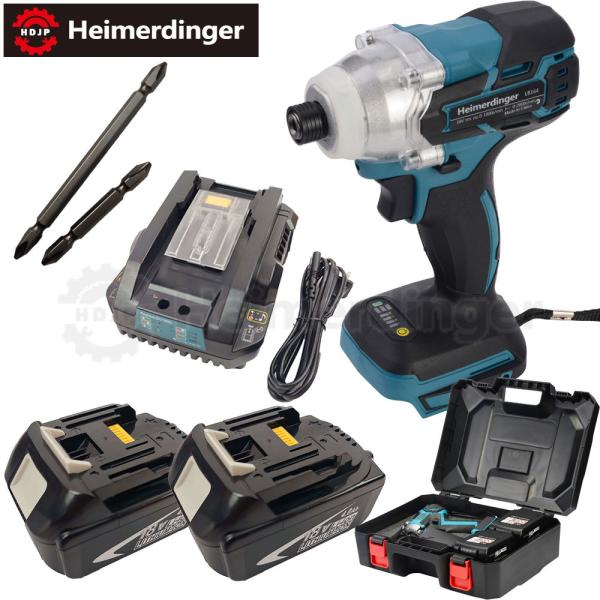 【発売日：2024年06月03日】マキタのバッテリーが使用出来るインパクドライバー＋電池2個セットです。ケース付き。プラスビット長・短１本ずつプレゼント中！【スペック】ブランド名：heimerdinger銘柄：heimerdingerドリル...