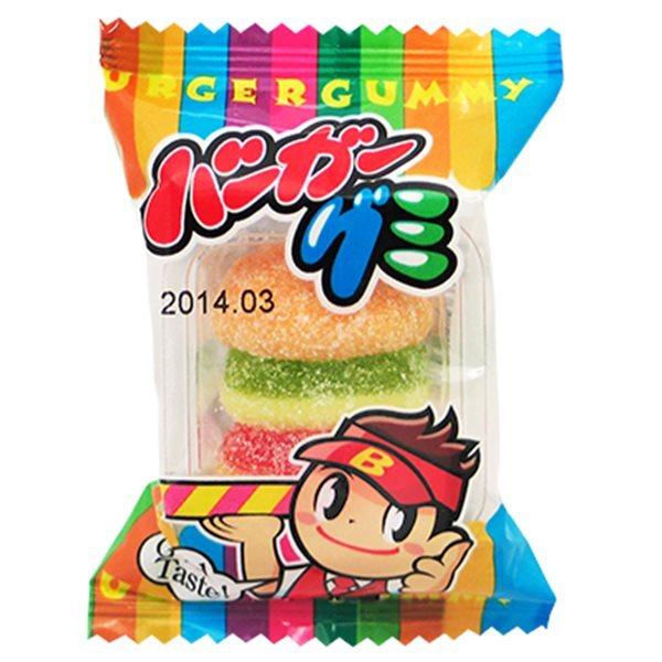 本物そっくりひと口サイズのミニバーガー！ジューシーなフルーツ果汁入りで食感はハードです。