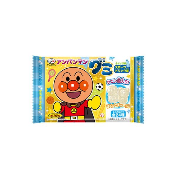 アンパンマングミの新フレーバー 白ぶどう風味の“スポーツドリンク味”が登場！キャラクターの種類は全24種類。見て楽しい、選んで楽しい、食べておいしい、アンパンマンキャラクターの形のトレーグミです。