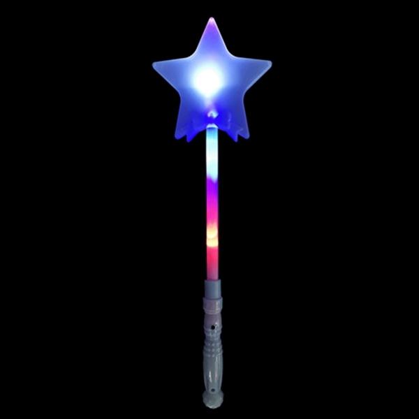 ポップでカラフルな星型スティック！シンプルな形が目を引くね♪光る！スタースティック です。サイズ（約）：H380×W118×D23　4色アソート　FLASH3パターン　　　※返品(返金・交換)対象外商品