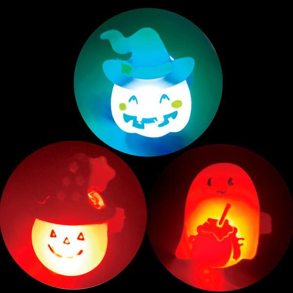 ハロウィンのおしゃれアイテム！光る！フラッシュハロウィンリングです。サイズ（約）：H30×W23×D32mm（※種類により異なります）　10種アソート　光り方1パターン※返品(返金・交換)対象外商品