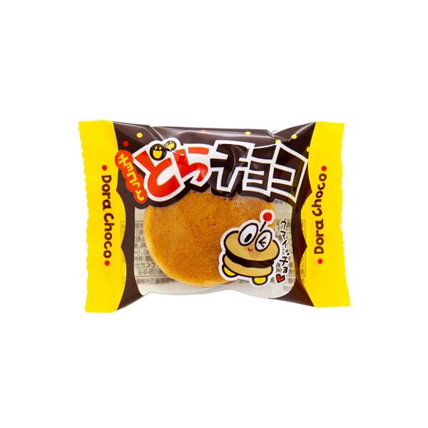 チョコレートクリームをサンドした一口サイズのどら焼です。