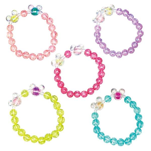 かわいいブレスレットでおしゃれしちゃお♪きらめきビーズブレスレットです。サイズ（約）：直径50mm　5色アソート※返品(返金・交換)対象外商品