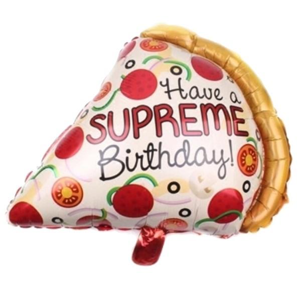 空気を入れればBIGサイズのオブジェに変身！アルミバルーンピザです。セット内容：風船（塩化ビニル樹脂）1枚、ストロー1本サイズ（約）：H37.5cm×W46cm×D20cm（膨らませた状態）※こちらの商品は空気を吹き込んで膨らます仕様です。...