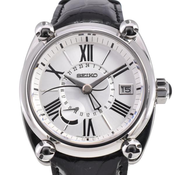 ■商品情報対象：メンズ素材：SS × レザー文字盤色：シルバームーブメント：スプリングドライブRef.No：SBLA005/5R66-0AC0シリアル：560***機能・特徴：デイト、GMT、パワーリザーブ 付属品：なし(本体のみ)ケースサ...