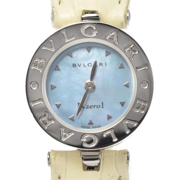 ■商品情報対象：レディース素材：SS × レザー文字盤色：ブルーシェルムーブメント：クォーツRef.No：BZ22Sシリアル：D45***付属品：なし(本体のみ)ケースサイズ(ｗ)：約 22mmケースカラー：シルバーベルトサイズ：約 17....