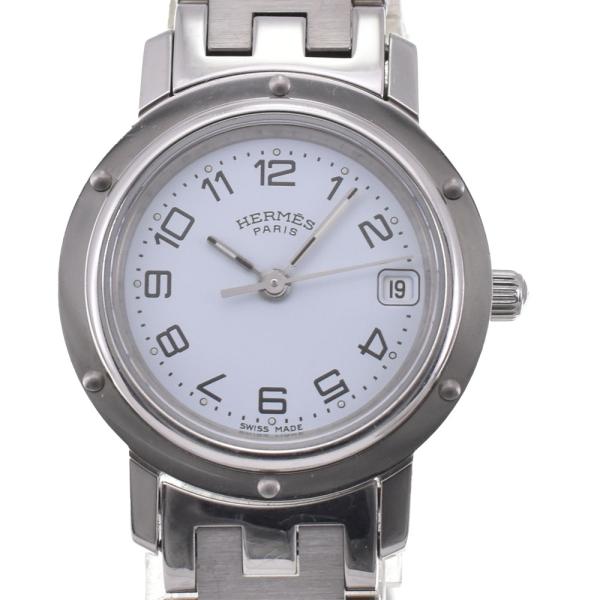 ■商品情報対象：レディース素材：SS × SS文字盤色：ホワイトムーブメント：クォーツRef.No：CL4.210シリアル：1422***機能・特徴：デイト 付属品：なし(本体のみ)ケースサイズ(ｗ)：約 24mmケースカラー：シルバーベル...