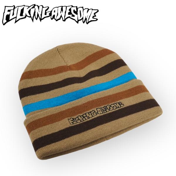 FuckingAwesome ファッキングオーサム　ストライプ　ボーダービーニーSUPREME のカリスマスケートボーダー、ジェイソン ・ ディルと、フォトグラファーのマイク ・ ピスチテッリによって2003年に設立されたスケートカンパニー...