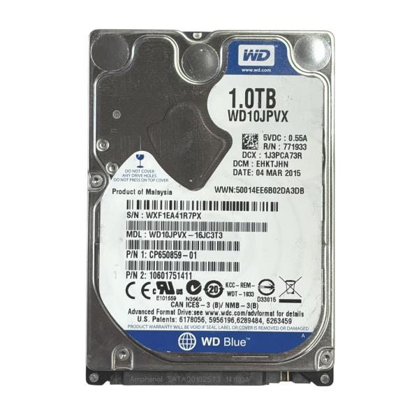 ■メーカー：Western Digital■型番：WD10JPVX■シリアルナンバー：WXF1EA41R7PX■状態：中古■容量：1TB■サイズ：2.5インチ(9.5mm)■回転数：5400rpm■キャッシュ：8MB■インターフェース：Se...