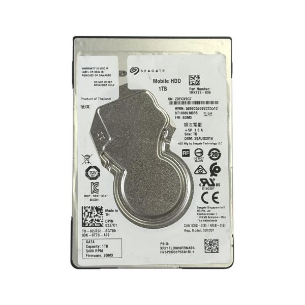 ■メーカー：SEAGATE■型番：ST1000LM035■シリアルナンバー：ZDECX9G7■状態：中古■容量：1TB■サイズ：2.5インチ(7mm)■回転数：5400rpm■キャッシュ：128MB■インターフェース：Serial ATA6...