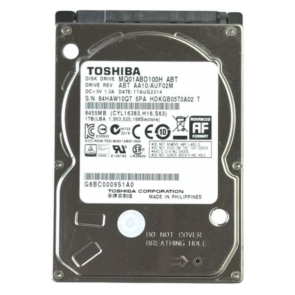 ■メーカー：TOSHIBA■型番：MQ01ABD100H■シリアルナンバー：84HAW10QT■状態：中古■容量：1TB■サイズ：2.5インチ(9.5mm)■回転数：5400rpm■キャッシュ：32MB■インターフェース：Serial AT...