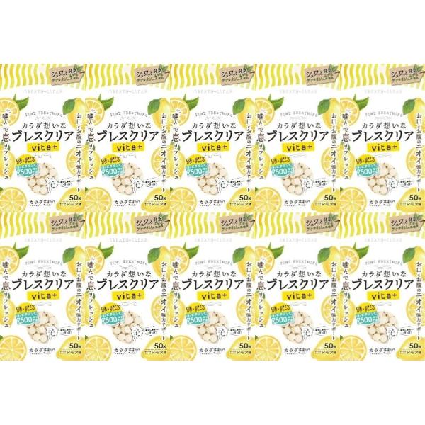 ブレスクリア vita+ レモン味 50粒 ビタミンC 口臭ケア ブレスケア 大容量普段ローリエとして幅広く使用されているゲッケイジュ葉の濃縮エキスで口臭を抑制します。噛んだ瞬間、タブレットから溢れ出す超発泡で、お口の隅々までゲッケイジュ葉...