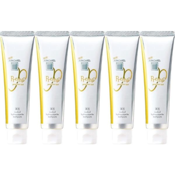アパガード プレミオ 歯磨き粉 ホワイトニング 歯周病 サンギ 105g薬用ハイドロキシアパタイト配合。歯垢を吸着除去し、歯表面のエナメル質の目に見えないミクロの傷を修復（再結晶化）、歯のミネラル欠損部（初期むし歯）にミネラルを補給（再石灰...