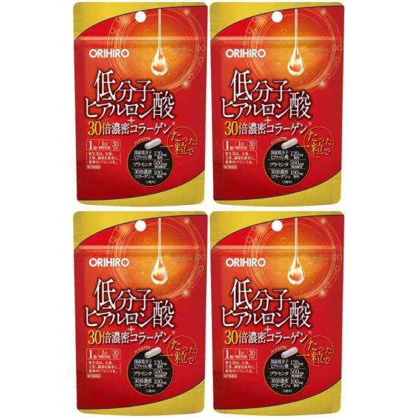 オリヒロ 低分子ヒアルロン酸+30倍濃密コラーゲン プラセンタ 30粒●国産の低分子のヒアルロン酸 120mg(1日目安量中)体の潤いが気になる方にご満足頂けるよう、国産の低分子ヒアルロン酸をしっかり120mg配合しました。※一般的にヒアル...