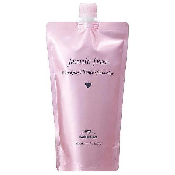 ミルボン ジェミールフラン シャンプー ハート 400ml 詰替えスルンと絡まらないキレイに揺れ動く髪に変えるヘアケアシリーズです。シャンプーH(ハート)ふわっと絡まりにくい髪に。(軟毛用)洗うだけで絡まりにくい、スタイリングしやすい髪へ洗...
