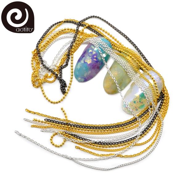 【内容量】 1本（長さ：約25〜30cm）【特徴】・選べるタイプ キヘイチェーン、オーバル型ボール、ボールチェーン・オフィスネイルも、カジュアルな日常ネイルにも使いやすい！・細さ：0.6mm 0.8mm 1.0mm とても細いチェーンなので...