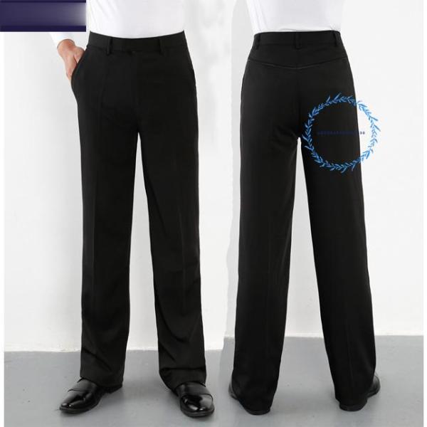 シンプルなデザインのメンズ用ダンスウェアです。しわになりにくく、緩やかに広がる裾ラインがとても綺麗です。商品詳細◆素材：ポリエステル◆サイズ：サイズ：ウエスト約60-97cmをご用意しております注意事項：※平置き素人採寸ですので多少の誤差は...