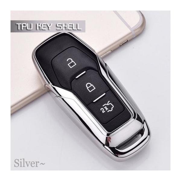 スーパーグレート クール キーケース ウォレット シェル セット 3ボタン 適用: フォード モンデオ 2.0T エッジ キーフォブ TPU メッキ プロセス KEY FOB PROCESS キーケース【バリエーション】タイプ001:Opt...