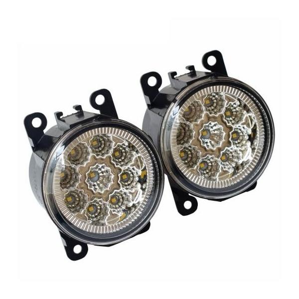 左 右 フロント フォグライト 適用: ホンダ 2015-UP フロント バンパー LED フォグランプ 90mm ラウンド フォグライト キーケース【バリエーション】タイプ001:LED (ホワイト)タイプ002:ハロゲン (ウォーム ホ...