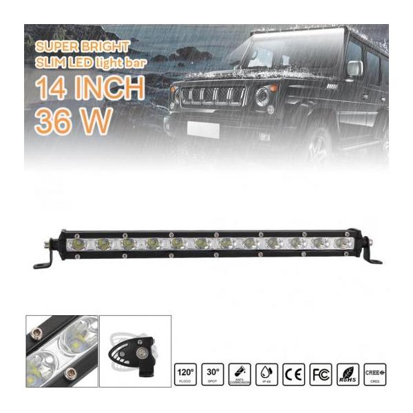 automobile motorcar オートモービル モーターカー カー 車 自動車 車両 14インチ 36W 6000K 1800LM 防水 LED ストリップ ワーク ライト バー シングル 列 オフ ロード LED ライト 適用: ...
