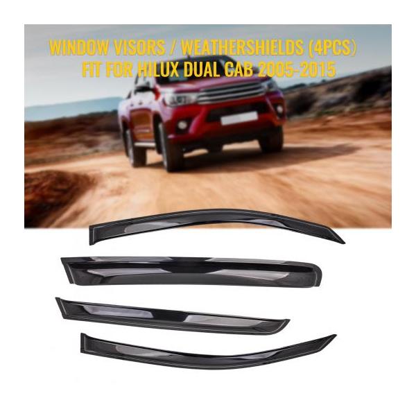 トヨタ TOYOTA トヨタ自動車 HILUX automobile motorcar オートモービル モーターカー カー 車 自動車 車両 4ピース ウェザーシールド 適用: トヨタ ハイラックス ヴィーゴ 2005-2015 デュアル ...