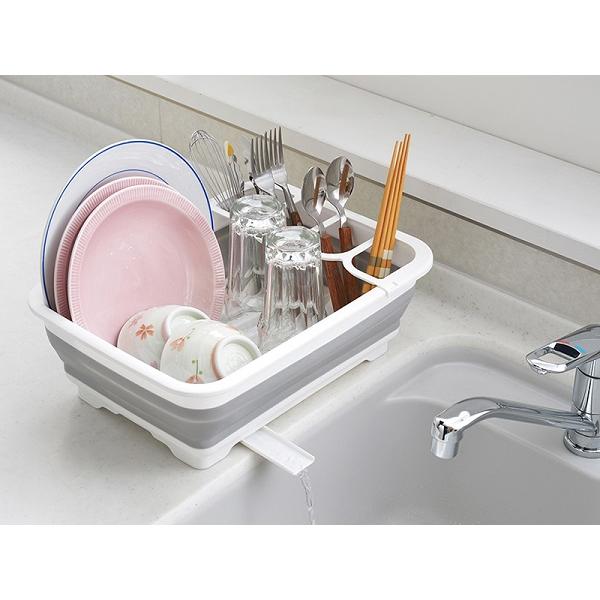折り畳み水切りバスケット 洗い物 つけ置き 漬け置き つけおき かご ポリプロピレン プラスチック days 水切りラック 水切りかご まな板付 調理器具 キッチン用品 キッチン コンロ 料理 クッキング 生活雑貨 生活用品 4970368...