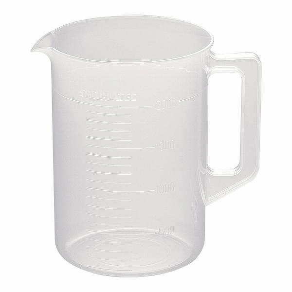 ポリプロピレン手付ビーカー サンプラテック(SANPLATEC) 01031 BBC05031 ビーカー 計量カップ メジャーカップ メジャリングカップ 水マス 計量 プラスチック 実験 2000ml 2000ミリリットル 2L 2リットル...