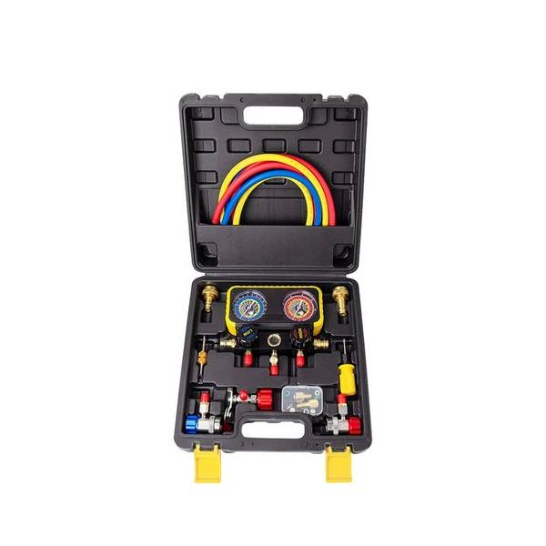マニホールド ゲージ ツール セット フッ素 3 ウェイ ツール セット 適用: R134A/R410A/R32/R22 適用: オート エアコン 冷媒 ガス