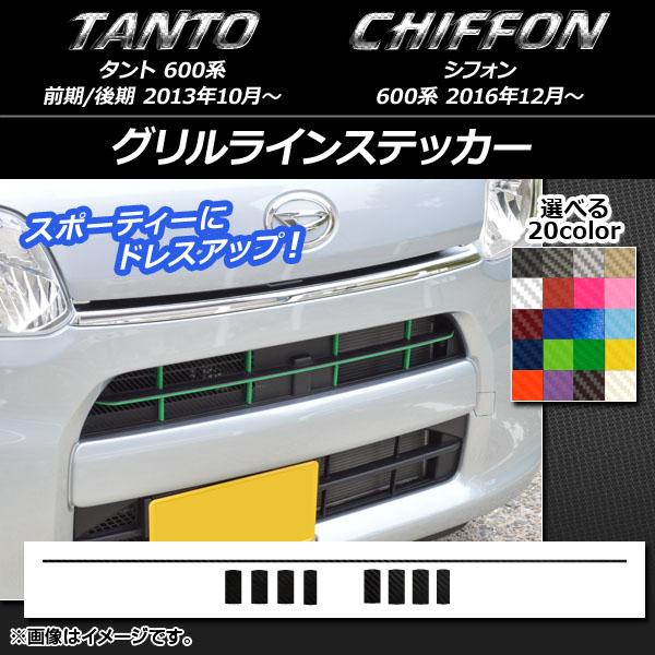 グリルラインステッカー ダイハツ ダイハツ工業 DAIHATSU タント TANTO LA600S LA610S 3代目 前期 後期 スバル SUBARU 富士重工業 シフォン シフオン CHIFFON LA600F LA610F 600 ...