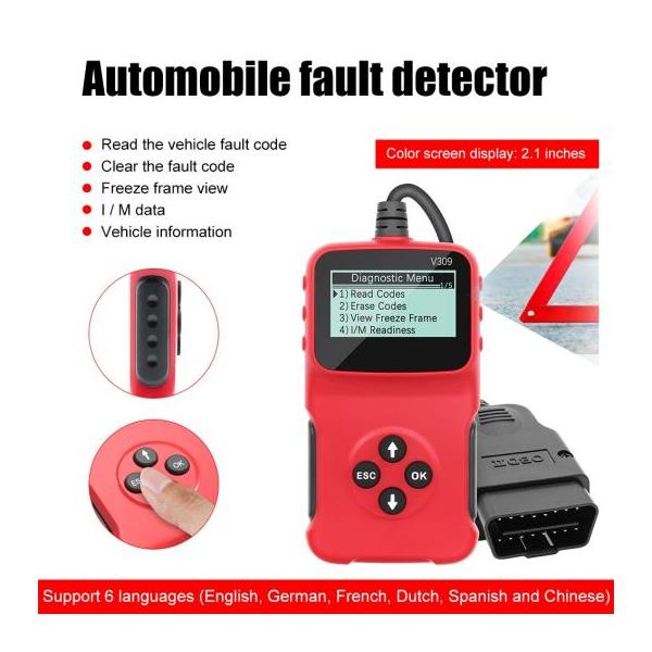 マルチ-LANGUAGE V309 コード リーダー リード/クリア フォールト コード I/M DTC OBD2 /EOBD USB OBD 2 OBD2 診断 スキャナー オート ツール