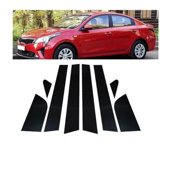 黒 BLACK 光沢カラー: ピアノブラック ピラー ポスト 適用: 起亜 リオ FB/UC 2018 2019 2020 2021 2022ドア センター ミドル B トリム カバー ウインドウ ステッカー