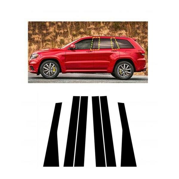 ピアノブラック ジープ/JEEP GRAND 黒 BLACKカラー: ブラック ピラー ポスト 適用: ジープ/JEEP グランドチェロキー 2011-2020 2021 ウインドウ ドア サイド モールディング BC 列 ステッカー カバー