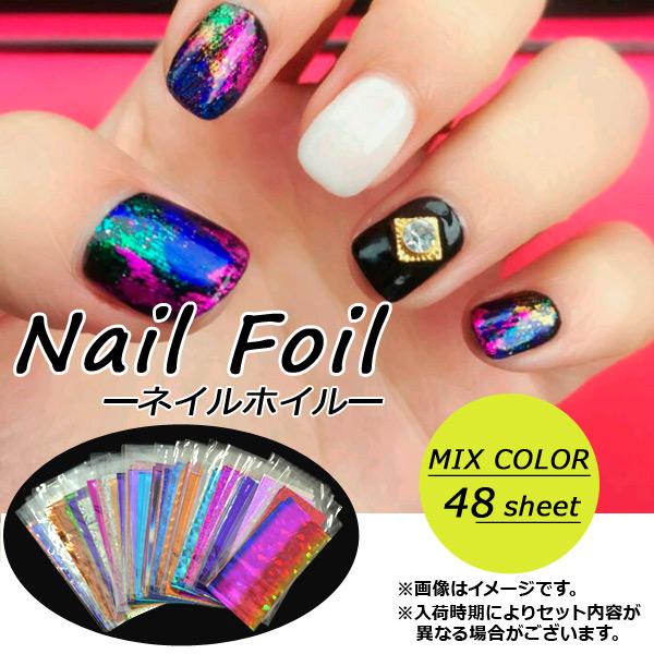 ホイル 箔 フォイル ミラー 鏡 メタリック ラメ レインボー マーブル グラデーション ホログラム マルチ クリア ゴールド シルバー キラキラ きらきら ステッカー シール フィルム ネイルアート デコレーション デコ ネイル用品 ジェ...