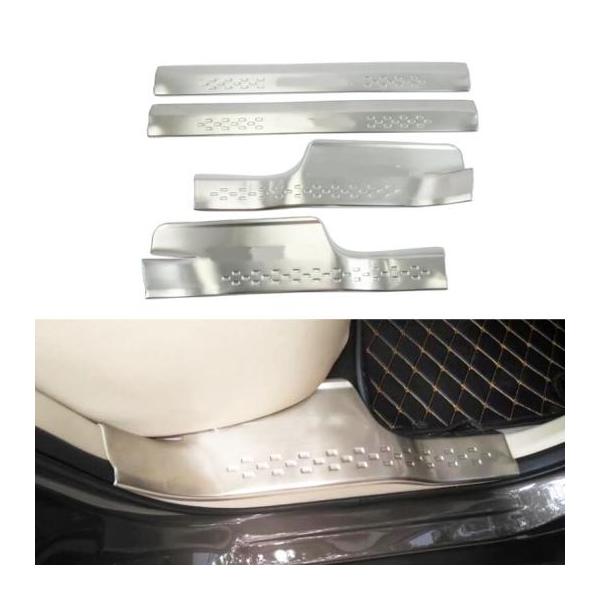 automobile motorcar オートモービル モーターカー カー 車 自動車 車両 X-Trail Xトレイル ROGUE 4ピース ステンレス スチール インナー ドア シル スカッフ プレート ペダル 適用: 日産 エクストレ...