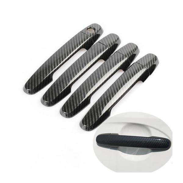 トヨタ TOYOTA トヨタ自動車 automobile motorcar オートモービル モーターカー カー 車 自動車 車両 適用: トヨタ プロボックス 2002-2016 クローム カーボンファイバー ドア ハンドル カバー トリム...