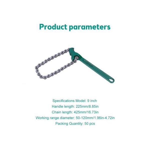 AL-RR-4147-T001 バリエーション: タイプ001:9インチ 9インチ 12インチ 15インチ チェーン タイプ オイルフィルター レンチ オート ツール エンジン ボックス スパナ オイル フューエル フィルター レンチ ハン...