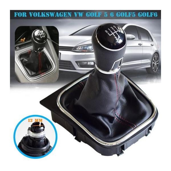5/6速 マニュアル ギア シフト ノブ レバー ゲートル ブーツ レザー カバー 適用: フォルクスワーゲン VW ゴルフ 5 ゴルフ 6 フォルクスワーゲン Volkswagen GOLF キーケース【バリエーション】タイプ001:5速...