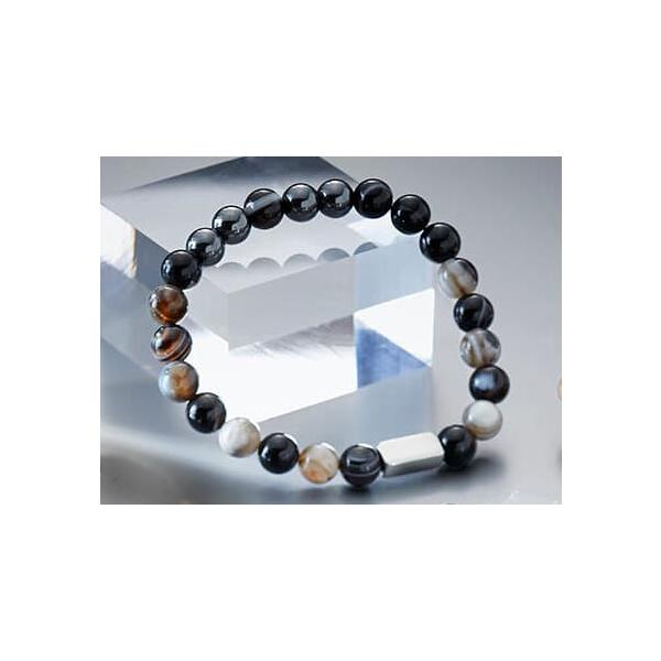 ループ REI コラントッテ/Colantotte レイ ブレスレット 天然石 パワーストーン アゲート 黒 サイズ: M L LL 中 大 こらんとって 4523865132076 4523865132083 4523865132090