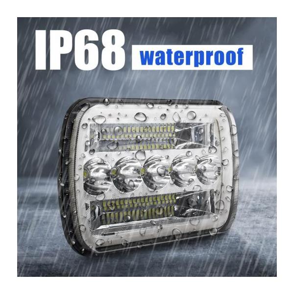 ヘッドランプ ジープ/JEEP WRANGLER JEEP クライスラー CHRYSLER 5×7 7×6 インチ 長方形 シールド ビーム LED ヘッドライト DRL 適用: ジープ/JEEP ラングラー YJ チェロキー/CHEROK...