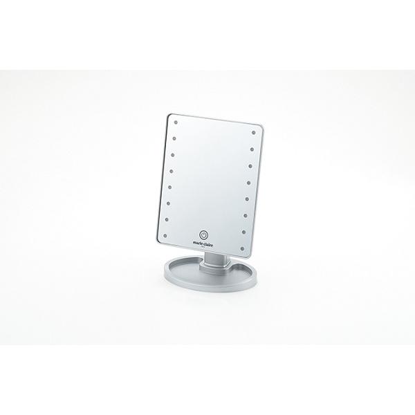 LEDライト付回転スタンドミラー MC-506 1001818 鏡 卓上 光る marie claire マリクレール スタンドミラー 卓上ミラー 生活雑貨 日用雑貨 日用品 4975192086124