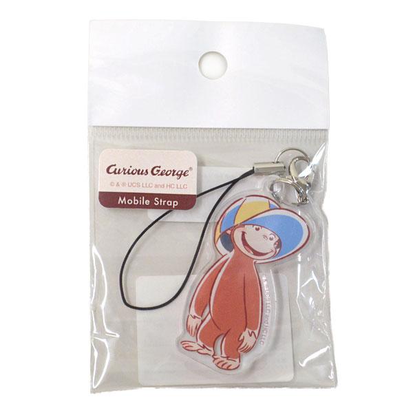 おさるのジョージ モバイルアクリルストラップ グルマンディーズ(Gourmandise) ストラップ チャーム キーホルダー スマホ スマフォ スマートフォン 携帯 アクセサリー モバイルアクセサリー アクリル キャラクター ジョージ 帽子...