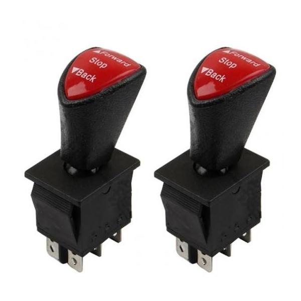 AL-SS-2968-T001バリエーション: タイプ001:ブラック レッド 2ピース フォワード - ストップ - バック DPDT 6ピン ラッチ スライド ロッカー スイッチ KCD4 - 604 - 6P スイッチ