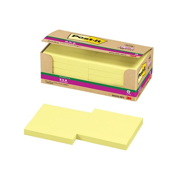 ポストイットエコノパック 強粘着ノート スリーエム(3M) 6541SS-RPY 20021 メモパッド メモ帳 粘着メモ メモ用紙 メモ POST-IT POSTIT ポスト・イット ラベル ふせん 付箋 黄色 黄 yellow オフィス...